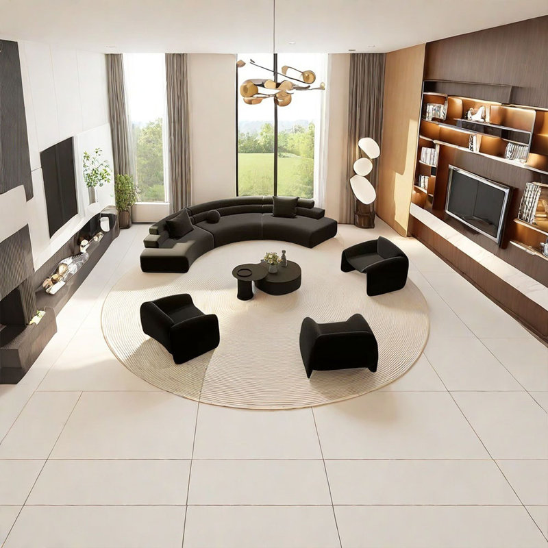 Walkoly Semi-circular arc corner sofa combination | Wayfair