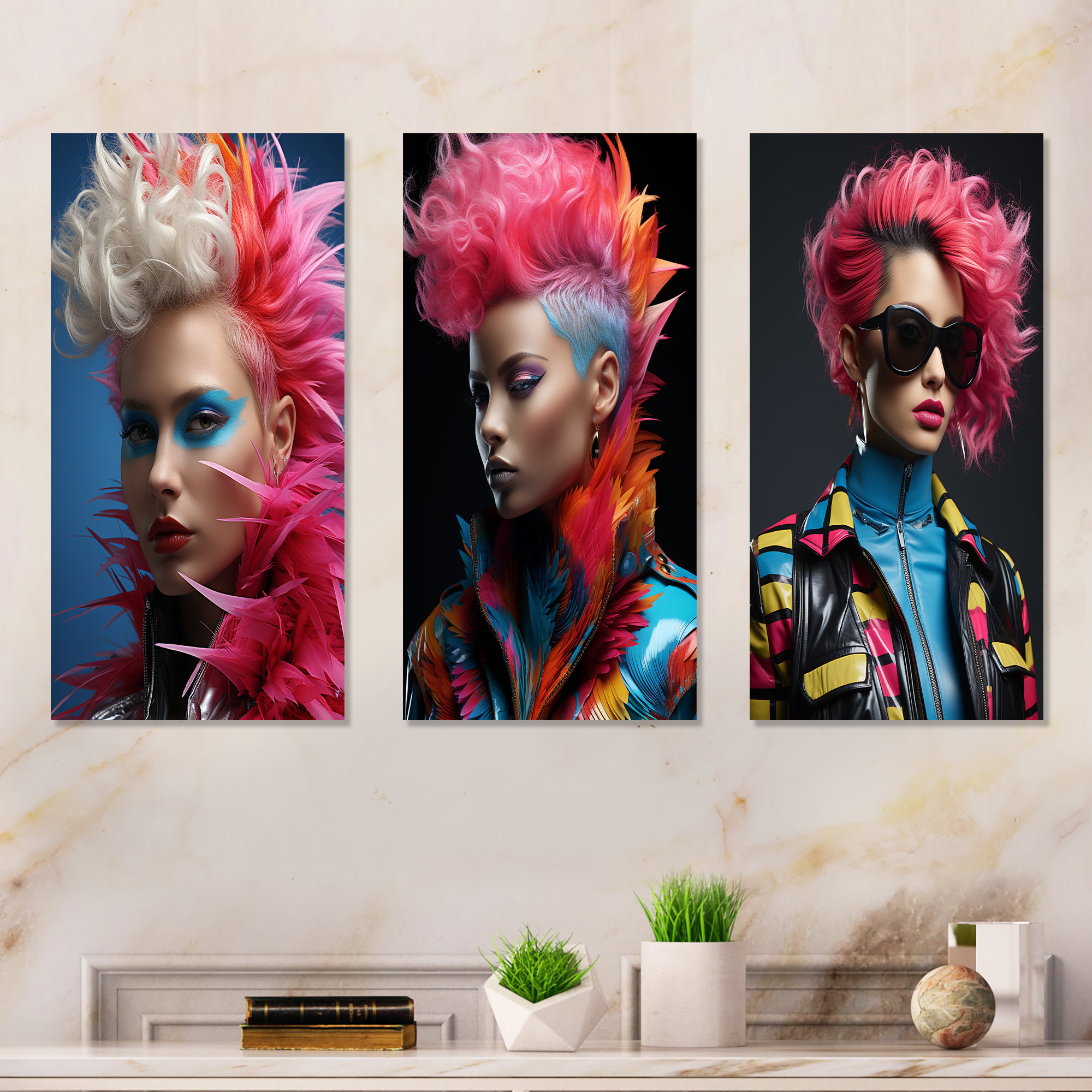 Mercer41 Avant Garde Glam And Pop Art Woman With Mohawk I - Woman Pop ...