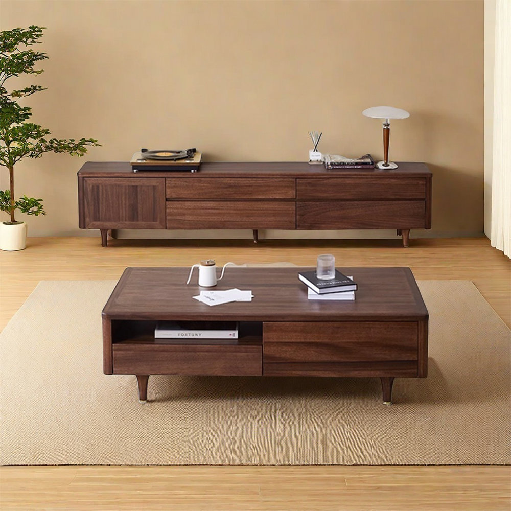 moonlight design Retro simple TV stand coffee table combination | Wayfair