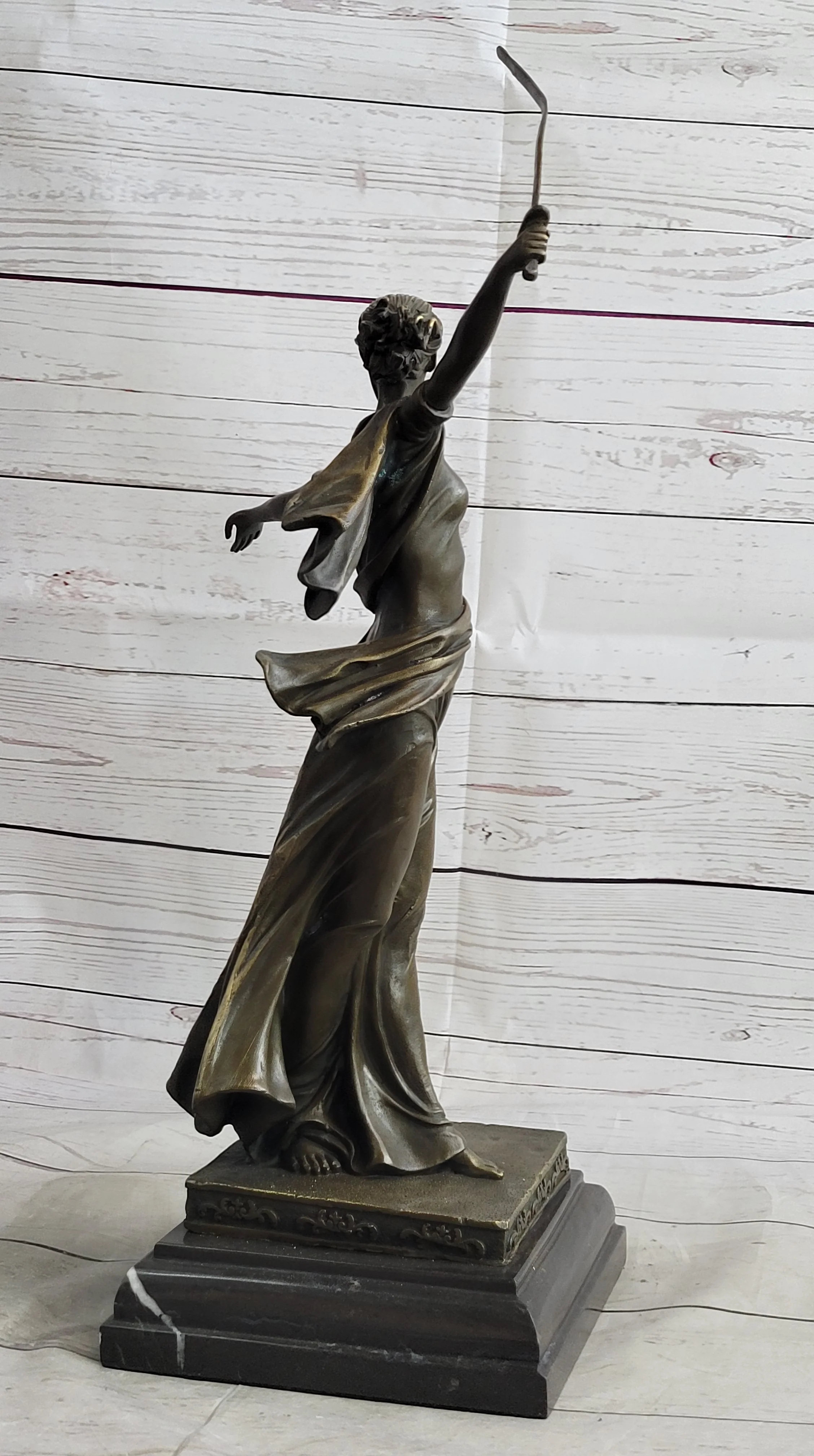 Canora Grey Teana Athena Goddess Female Figure With Sword Bronze Statue ...