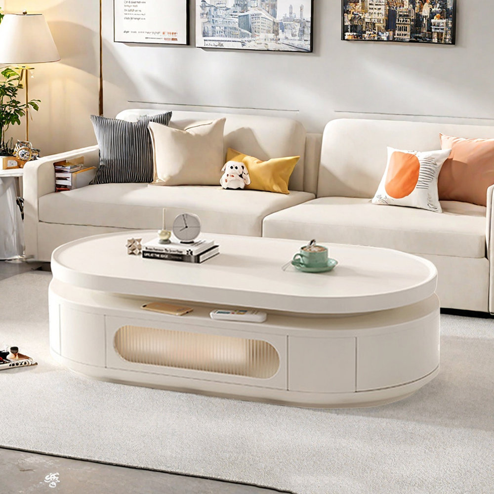 Orren Ellis High-end cream-colored coffee table | Wayfair