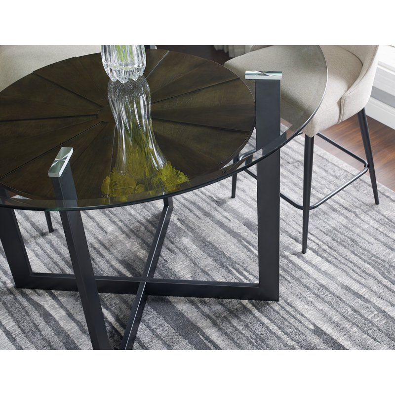 Mercury Row® Rowlett Round Glass Dining Table & Reviews | Wayfair