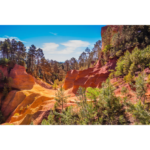 Union Rustic Green Trees Create Contrast From Ochre by Kavram - Wrapped ...