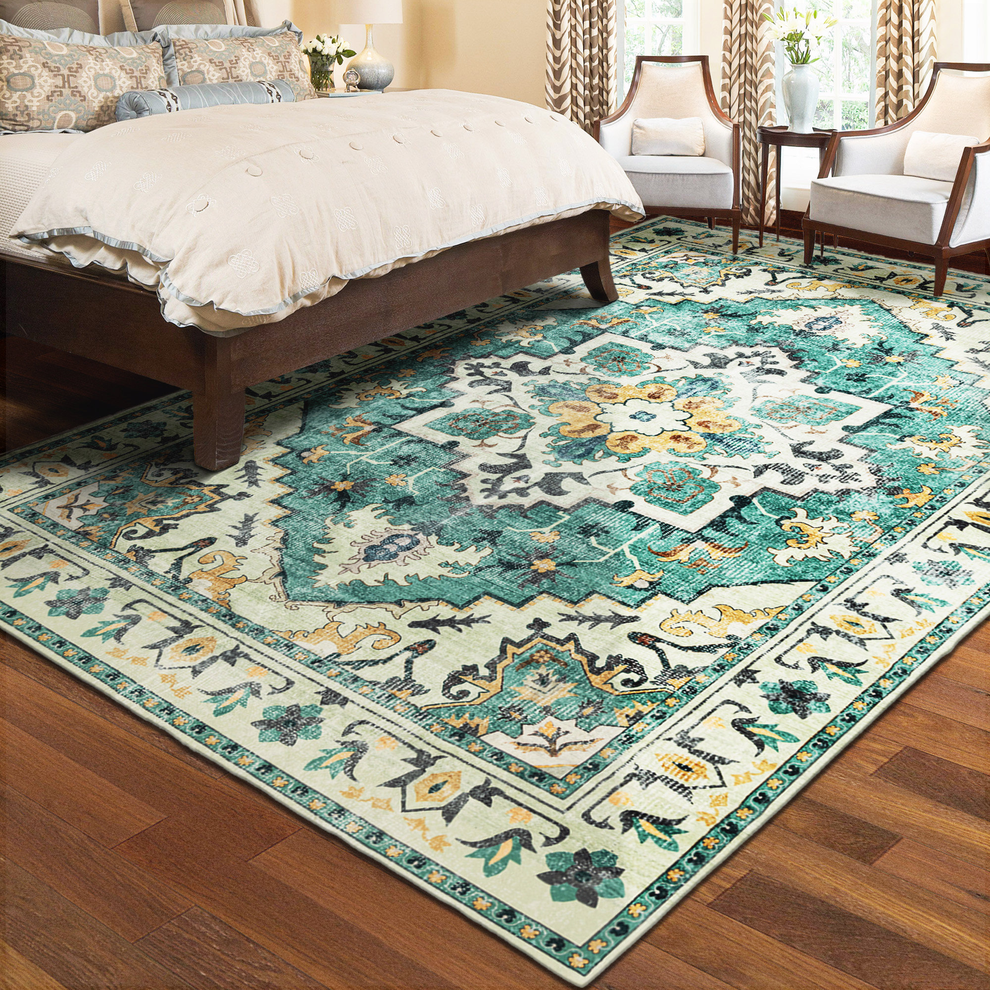 Bungalow Rose Zayuri Machine Woven Polyester Rug - Wayfair Canada