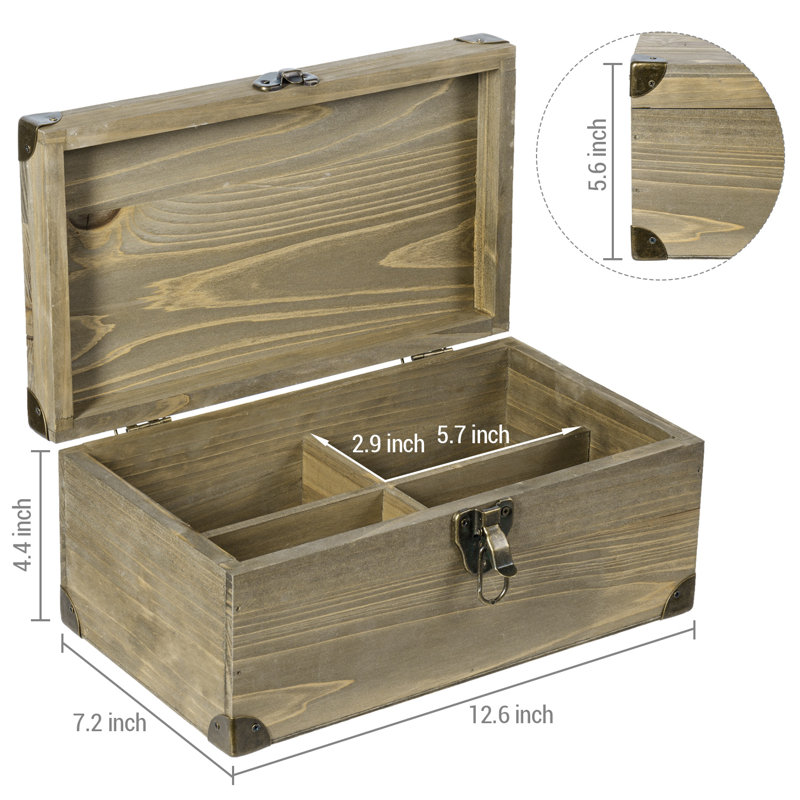 Gracie Oaks 4 Slot Wood Case Tape Storage Box | Wayfair