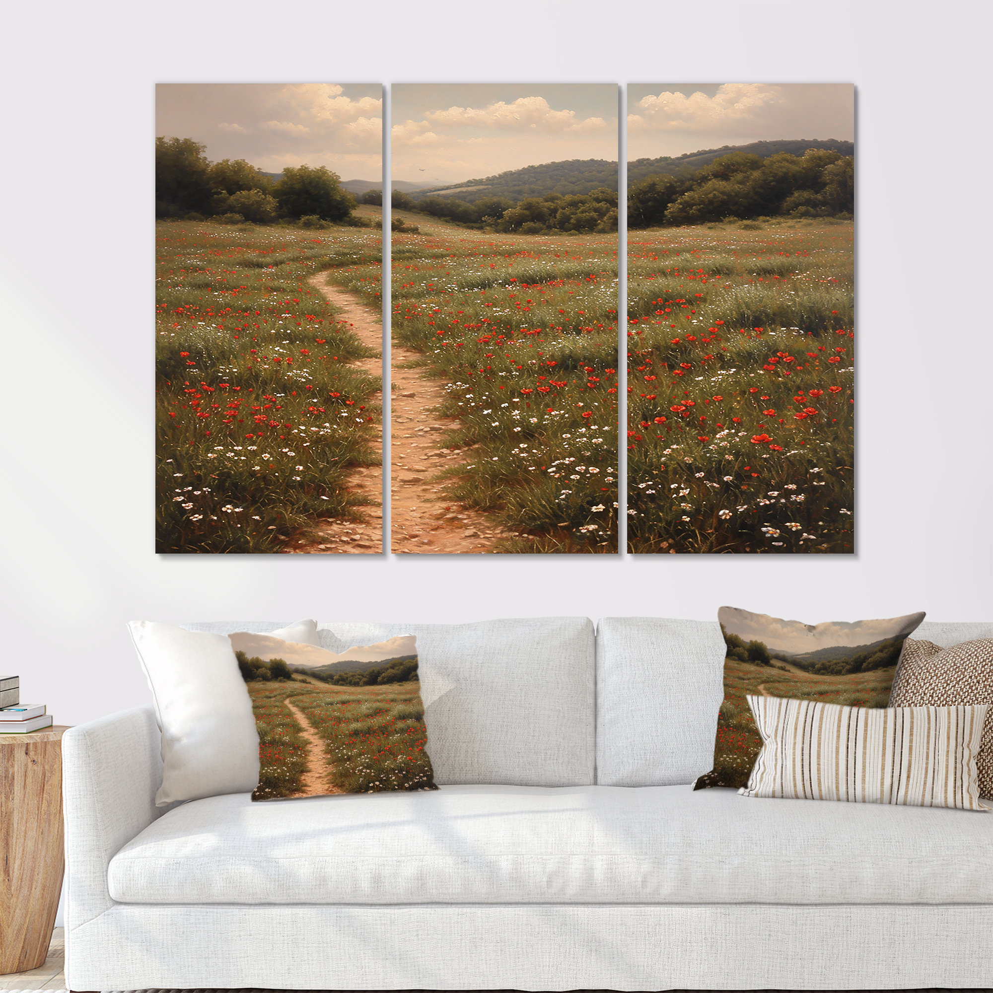 Lark Manor™ Country Round Through Blossoming Meadow - Countryside Wall ...
