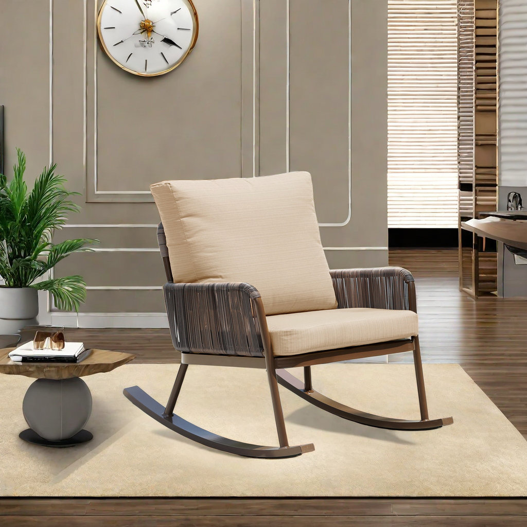 ComfySofa.s Comfortable rattan rocking chair | Wayfair