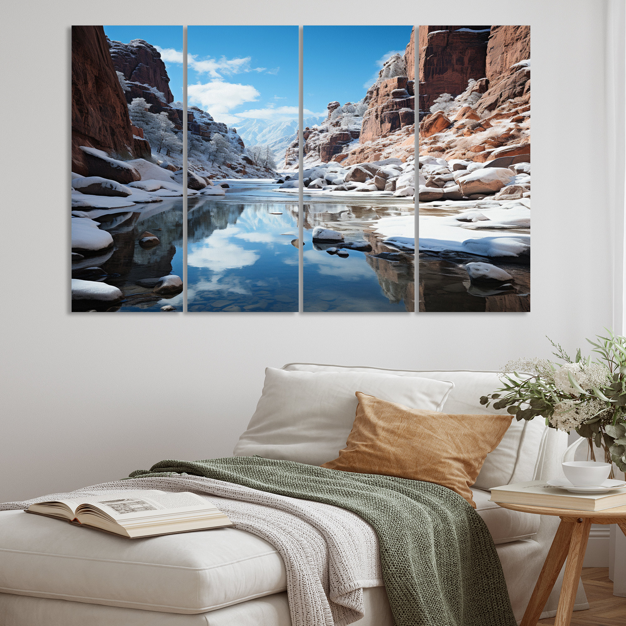 Design Art Canyon Winter Serenitys Embrace II - Landscapes Wall Decor ...