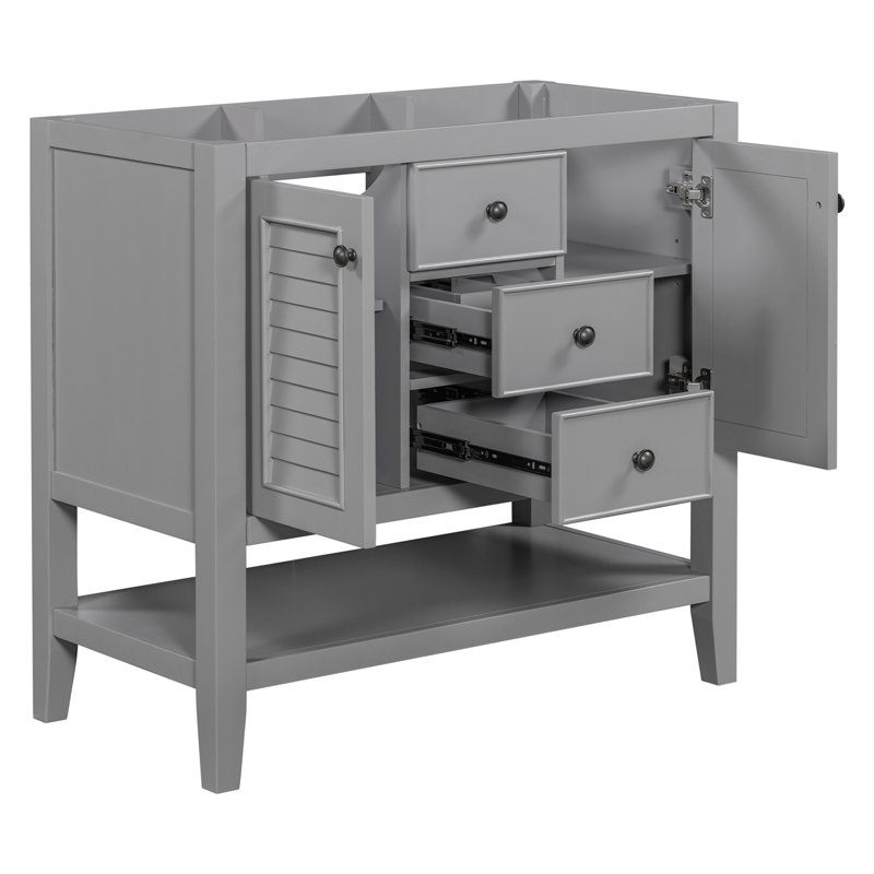 TONWIN 35" Single Bathroom Vanity Base Only in Gray | Wayfair