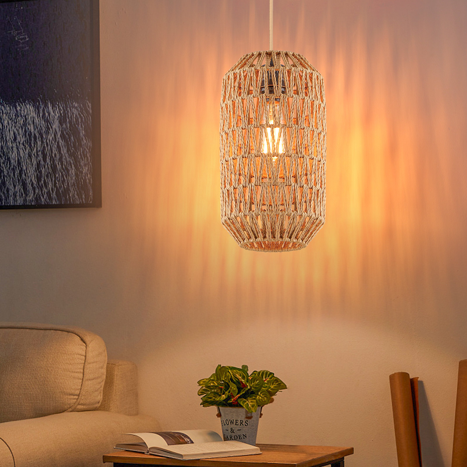Bay Isle Home Flavien 1 Light Cylinder Pendant Light with Free LED Bulb ...