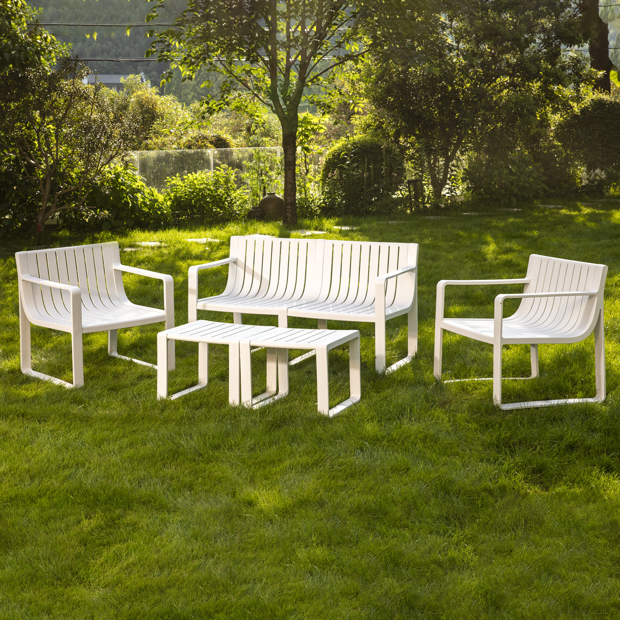 Werph 4-Person Outdoor Seating Group, Modular Patio Conversation ...