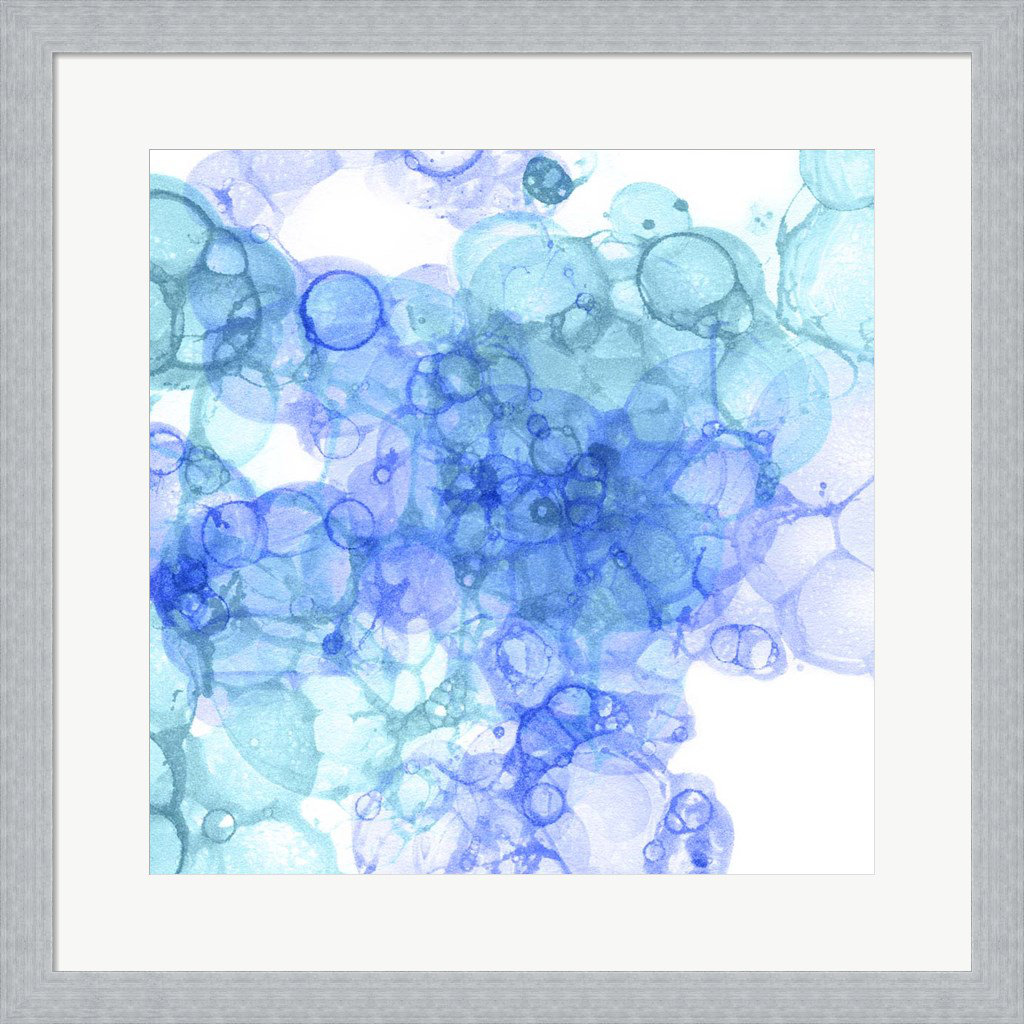 Ivy Bronx Bubble Square Aqua & Blue II By Kelsey Wilson, Framed Wall ...