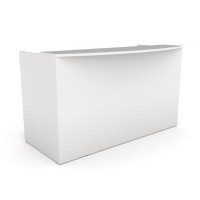 Wrought Studio 86.6'' W Rectangular Reception Desk With Open Shelves ...