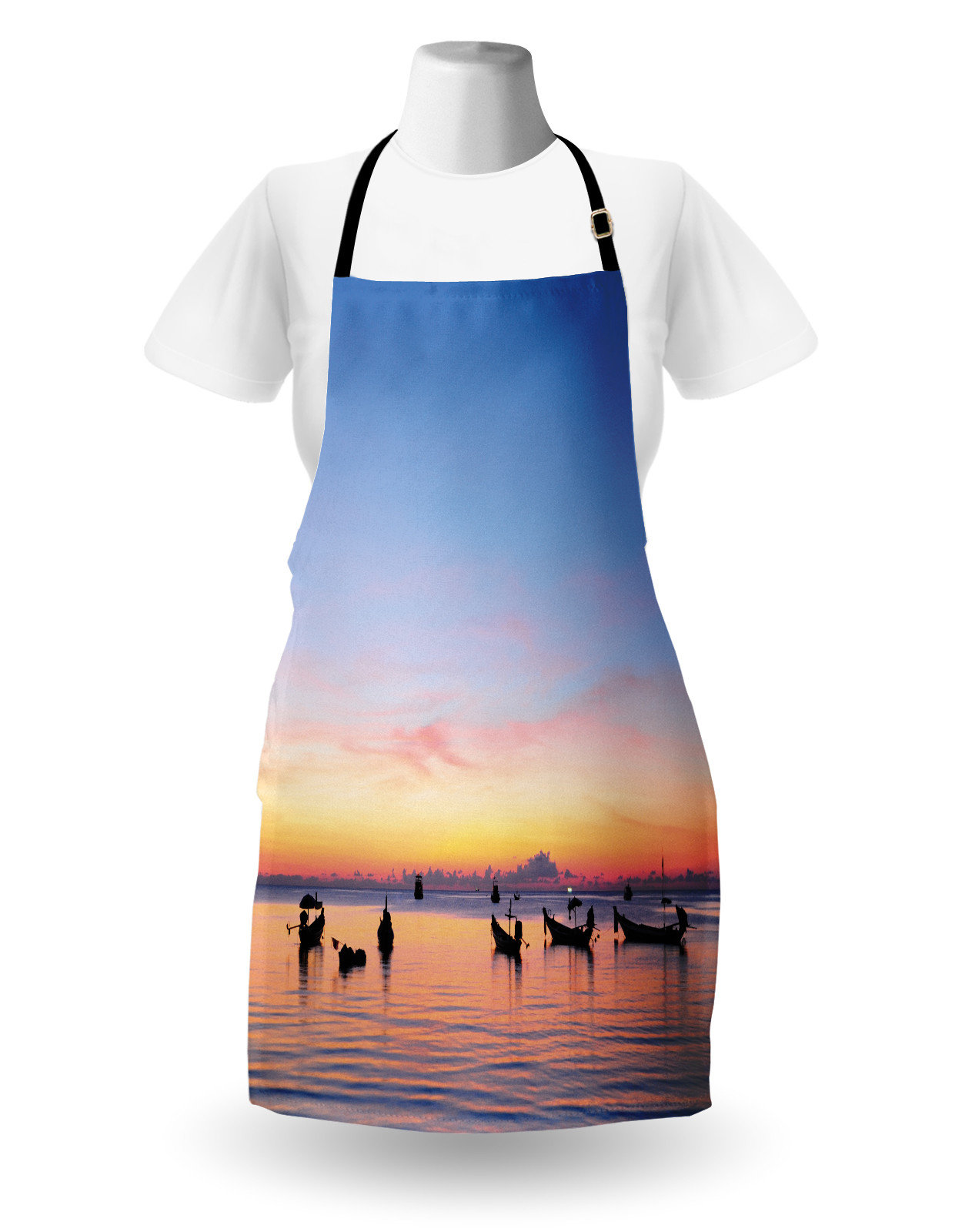 East Urban Home Fishing Apron Unisex, Sunset on Sea Ships, Adult Size ...