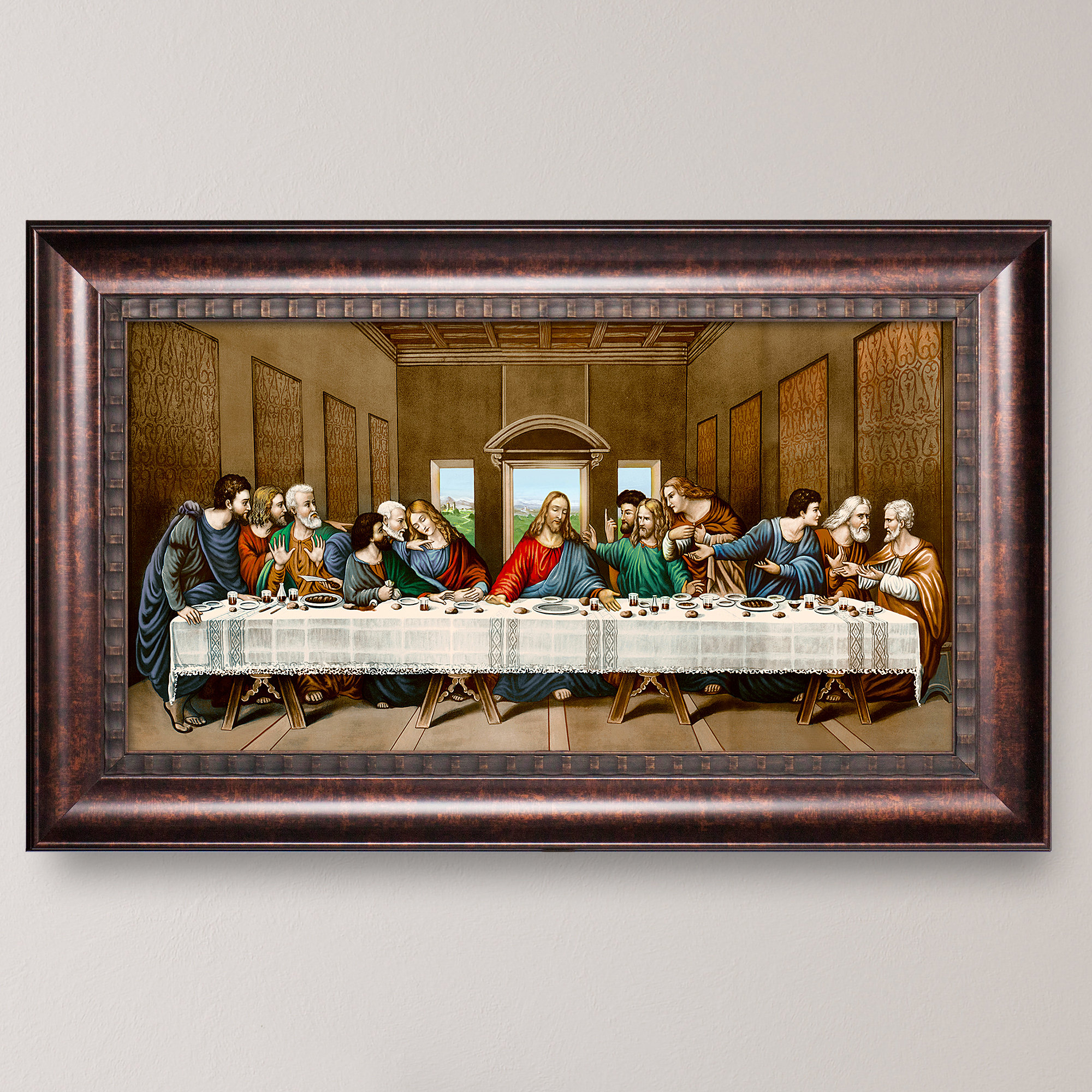 World Menagerie Last Supper Framed Size:17X29 Inches,Image Size:12X24 ...