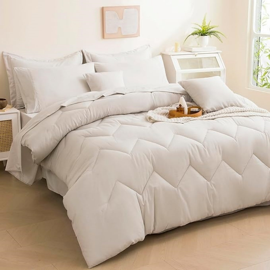 water bed outlet A Comforter Set Beige Bed In A Bag 9-Pieces,Water Wave ...