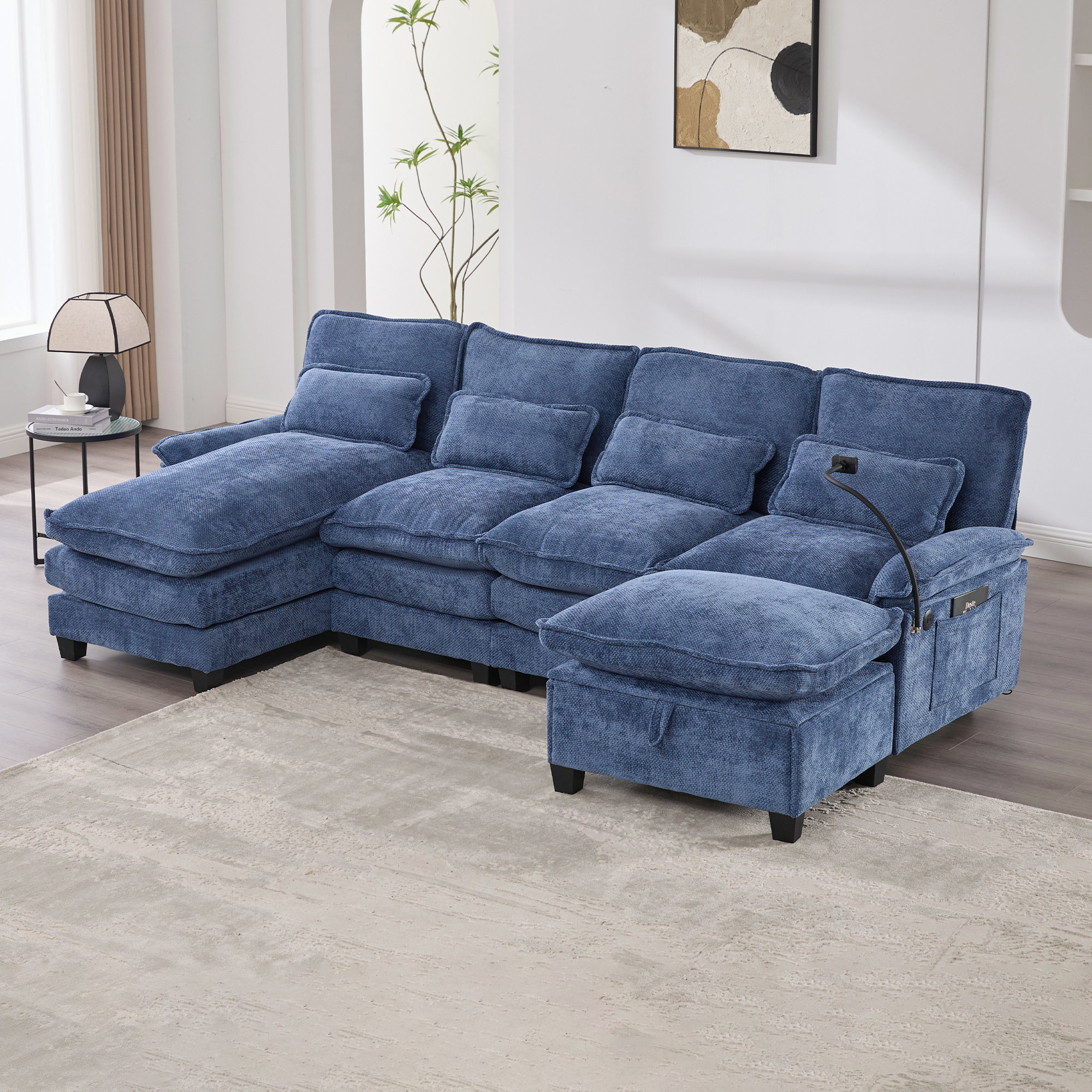 Latitude Run® UNITED WE WIN 106 Inch U Shape Sectional Sofa, Chenille ...