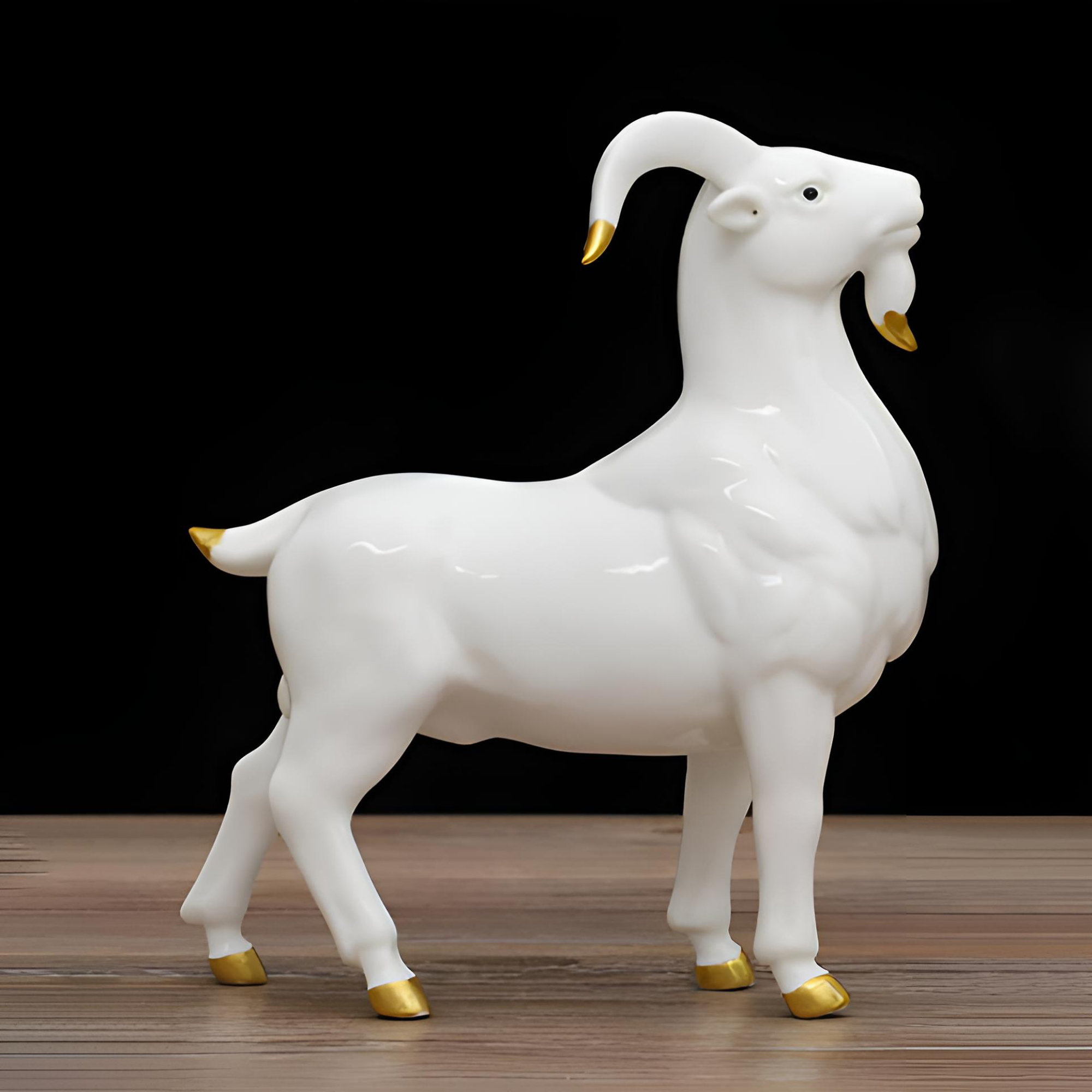 Infinity Elegant Porcelain Goat Statue - Symbol Of Prosperity - Wayfair ...