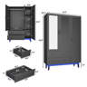 George Oliver 3-Door 71" Armoire Wardrobe With LED Lights, Mirror ...