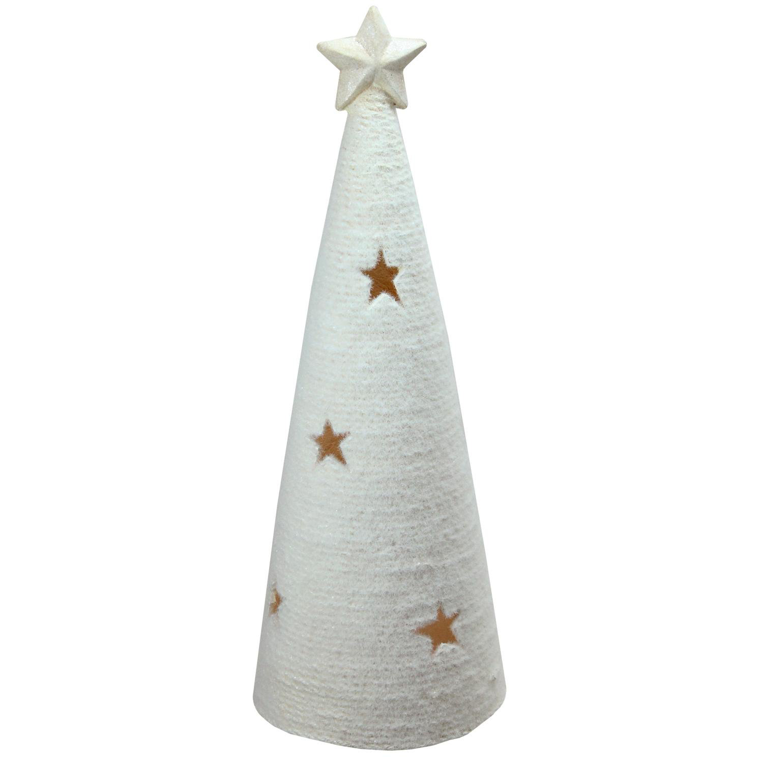 Northlight Seasonal 25.5" White LED Lighted Tree with Star Cutout ...