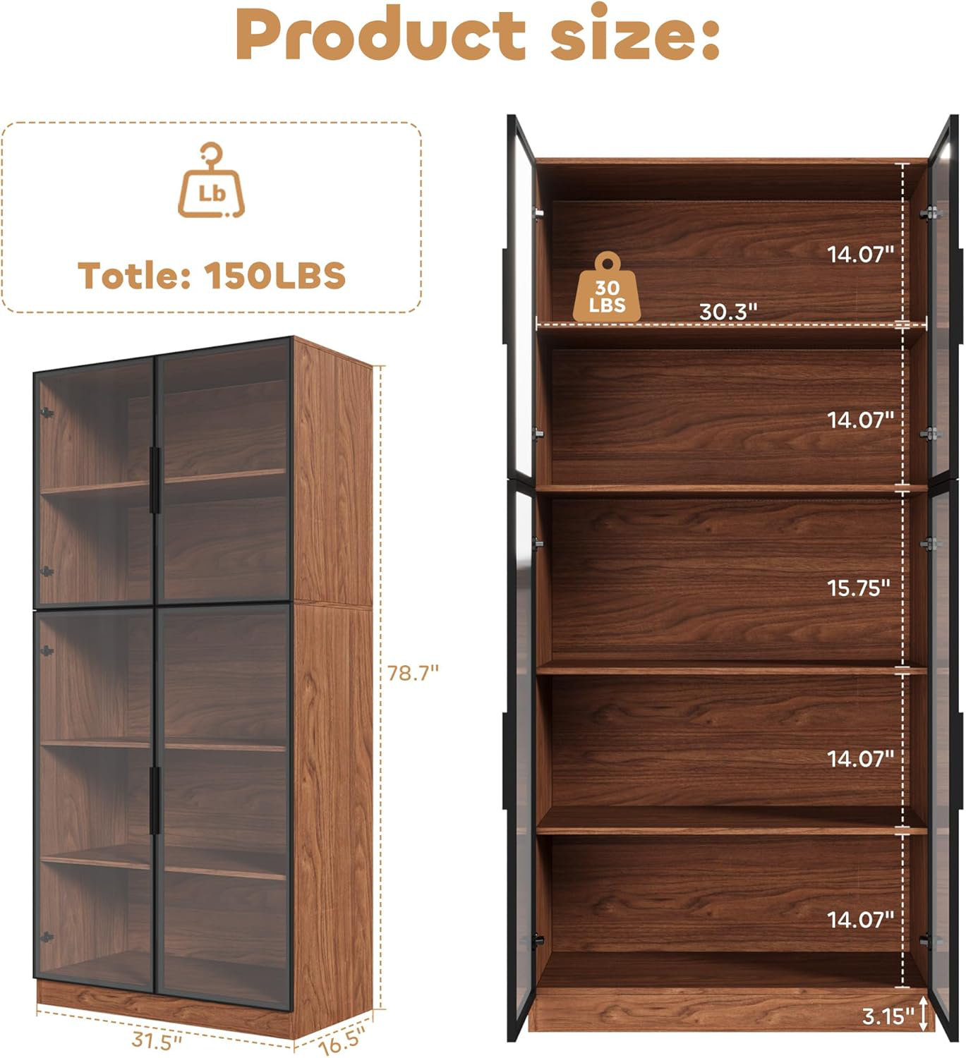 Ebern Designs Modern Display Storage Cabinet With Led Lights, Glass ...
