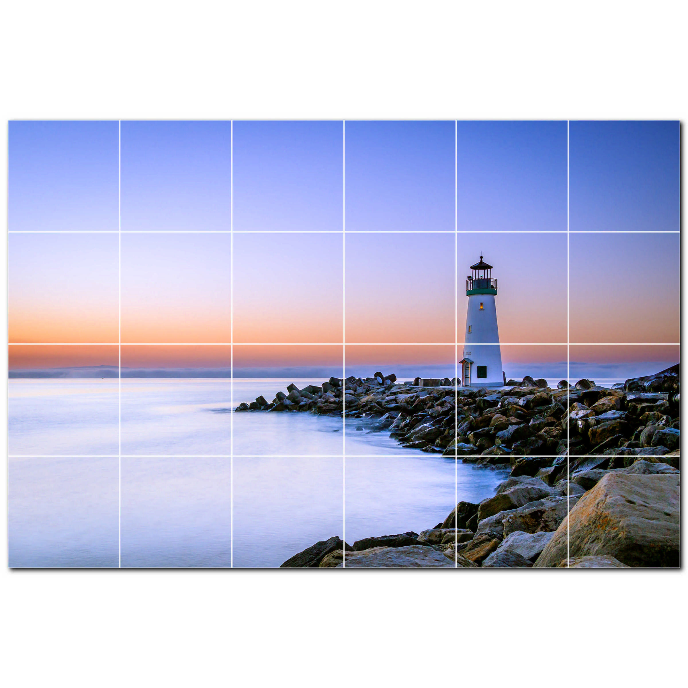 Picture-Tiles.com 72" x 48" Ceramic Lighthouse Photo Decorative Mural ...