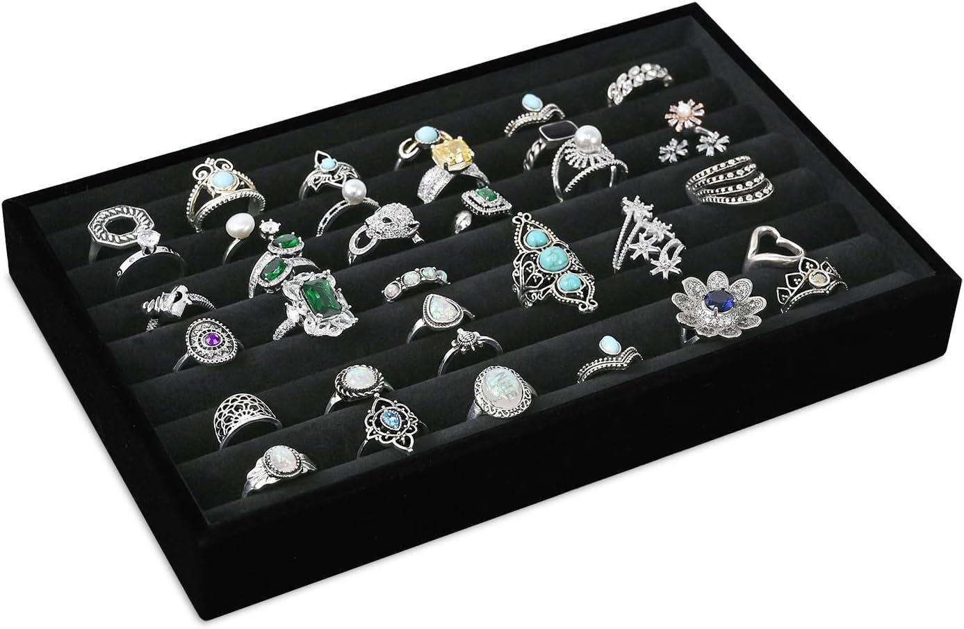 Ebern Designs 2 Pcs Set Ring Tray Display, Ring Showcase Display ...