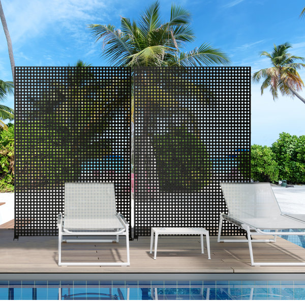 Domi Louvered Metal Privacy Screen | Wayfair