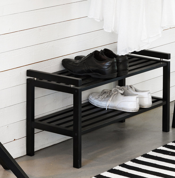 Latitude Run Rone 6 Pair Stackable Solid Wood Shoe Rack & Reviews ...