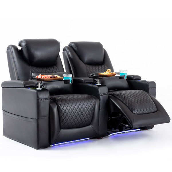 Wrought Studio™ Home Theater Seating Seats, Theater Recliner Chair Sofa ...
