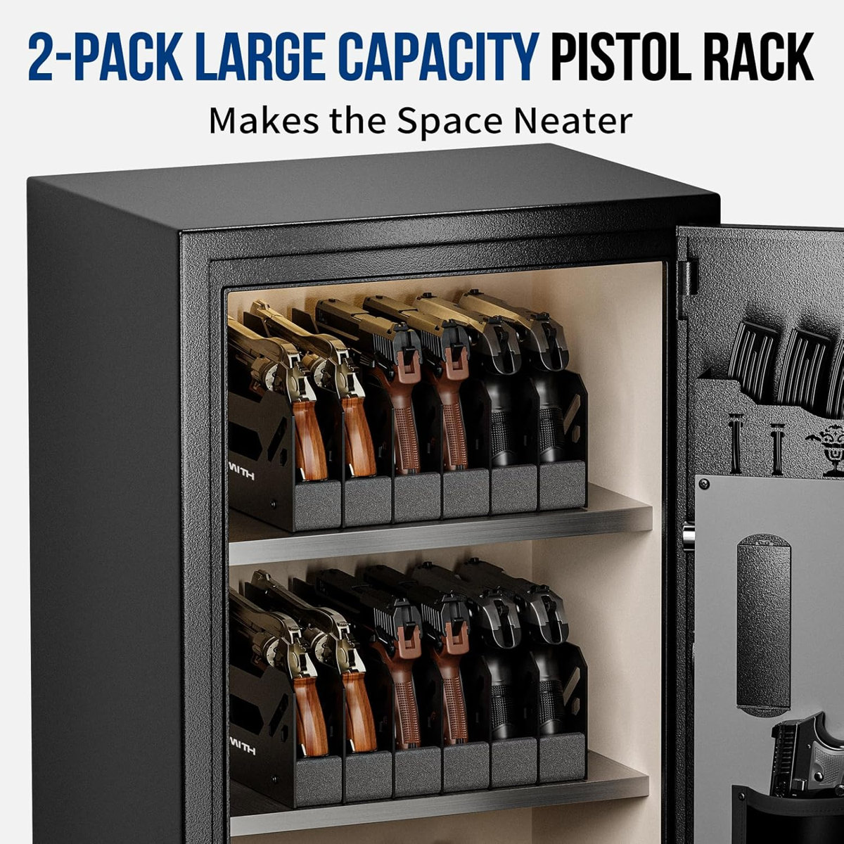 Blacksmith 2-Pack Pistol Rack, Gun Rack Fit 6/8 Guns Pistol Holder ...