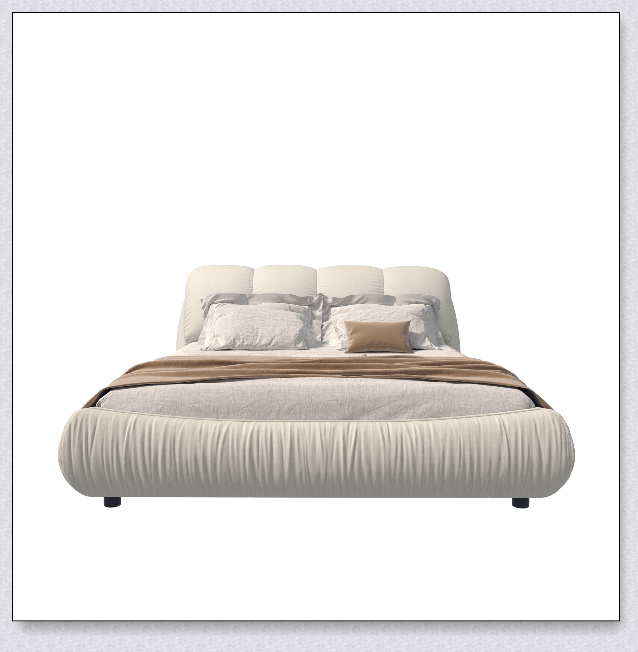 Latitude Run® Upholstered Platform Bed with Oversized Padded Backrest ...