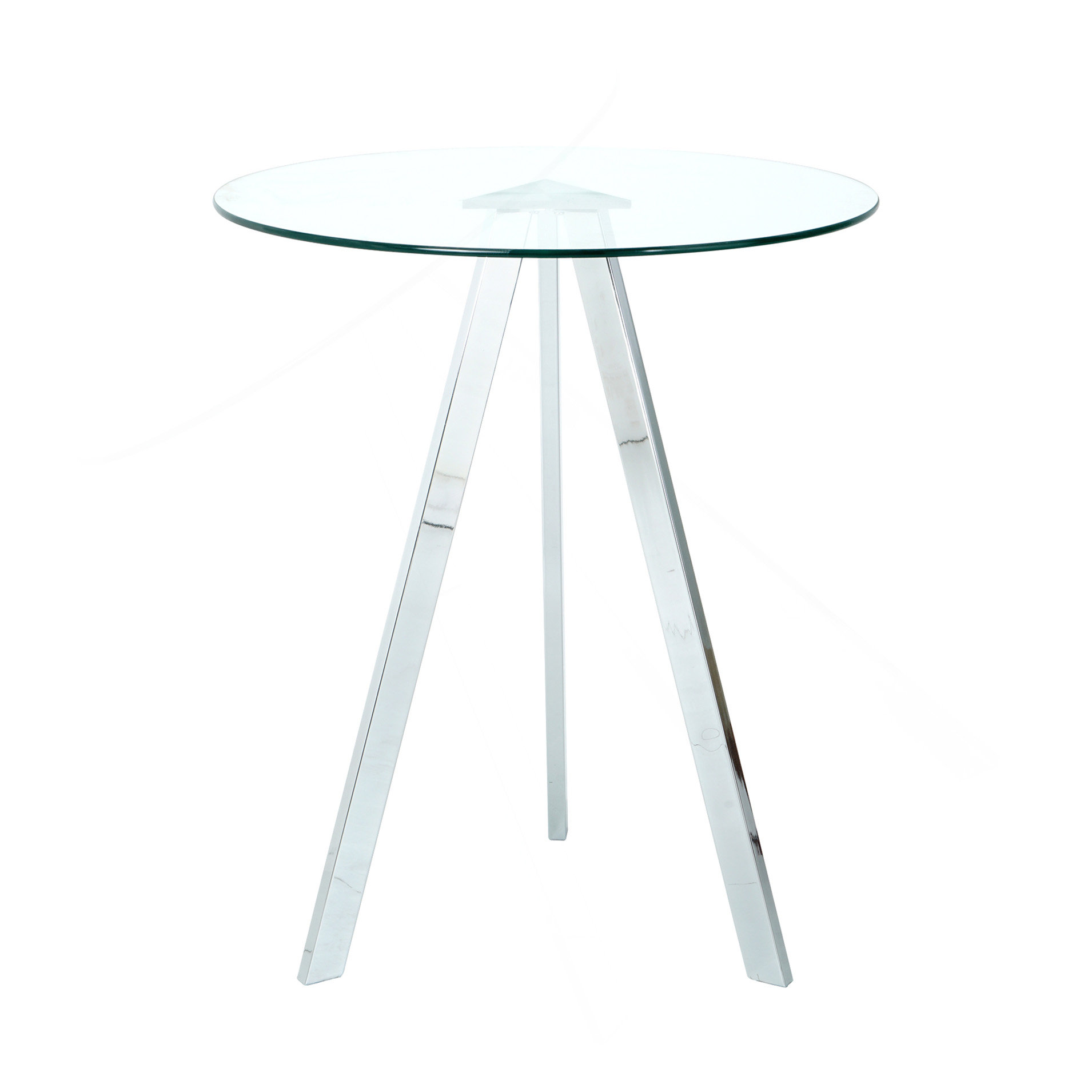 Wrought Studio Modern Kitchen Glass Dining Table ROUND Tempered Glass ...