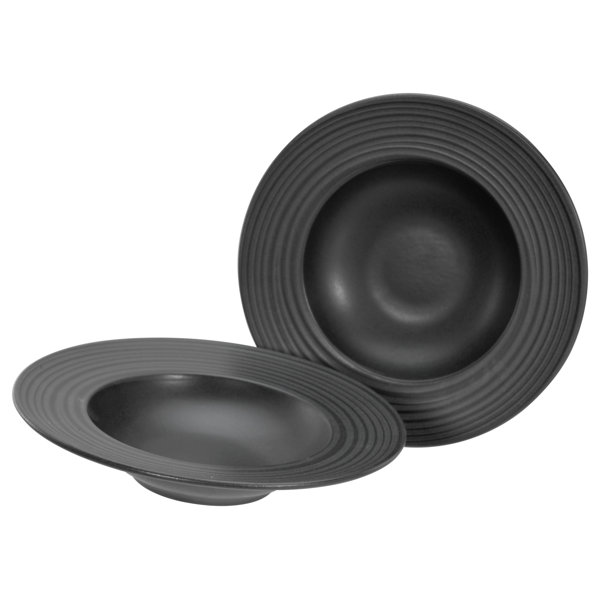 Creatable, lava stone black, 2-piece pasta gourmet plate set | Wayfair ...