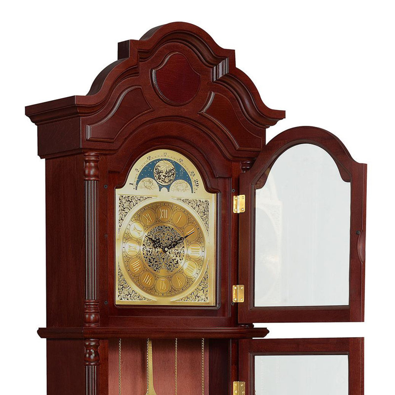 Astoria Grand Grandfather Clock with Adjustable Chime Brown Red | Wayfair