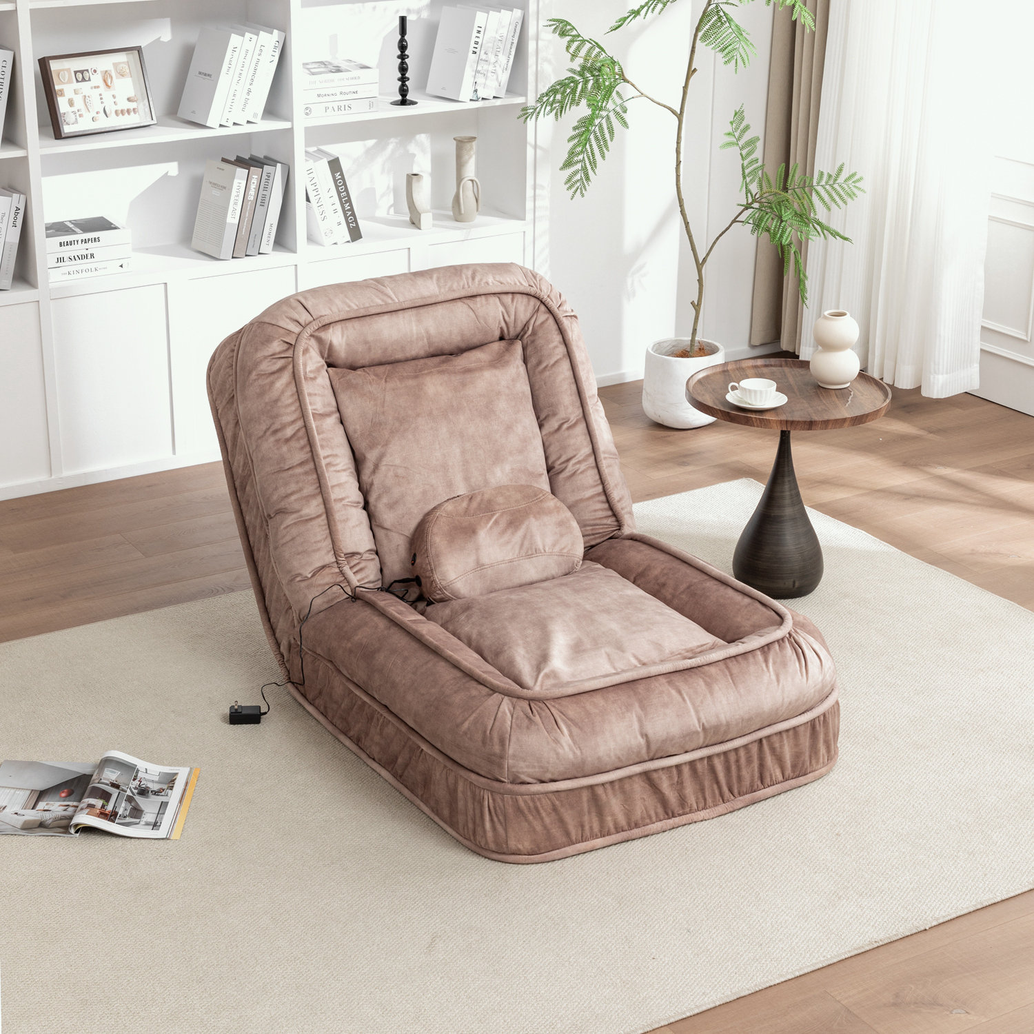 Mercer41 Velvet Adjustable Position sofa with with 2 Soft Pillows | Wayfair