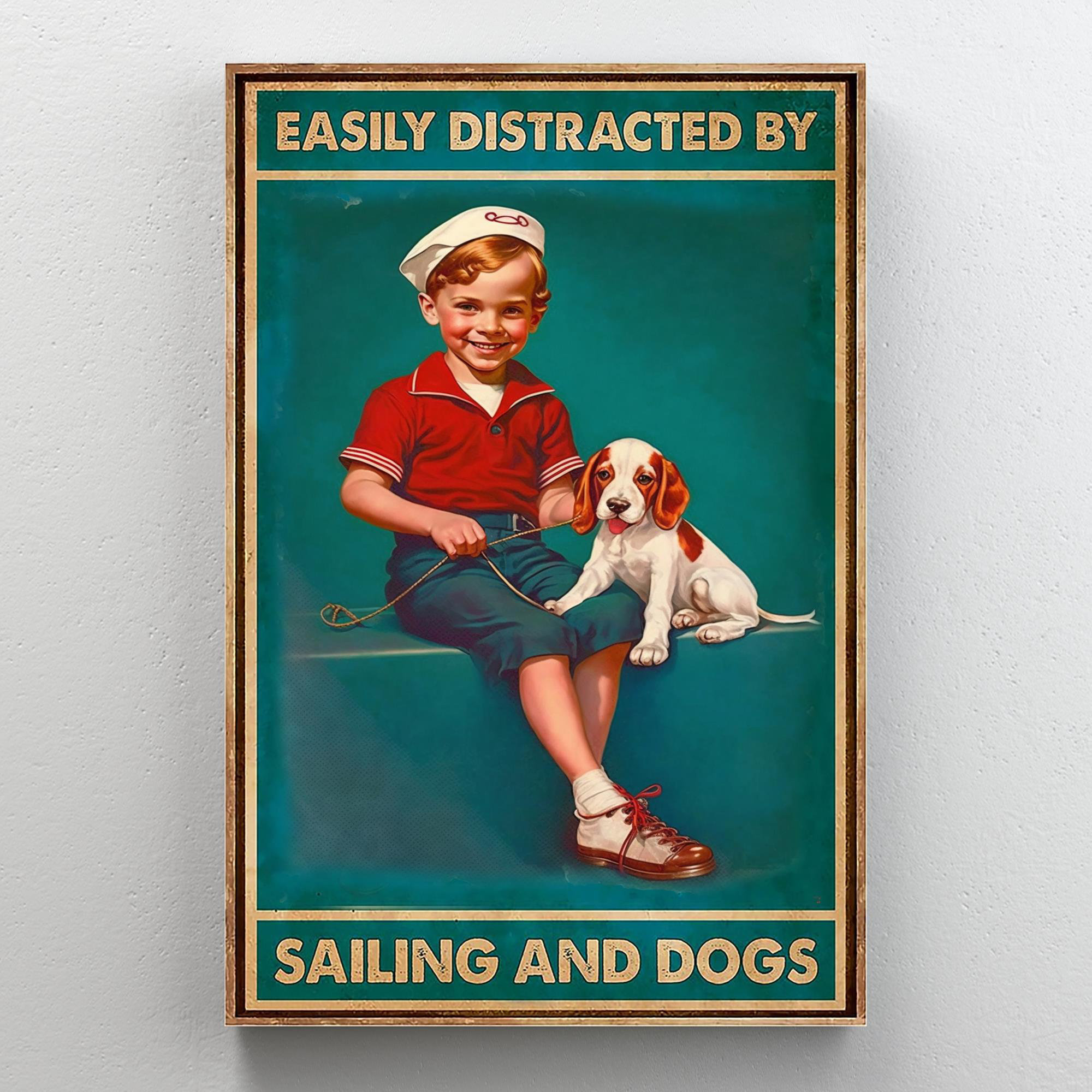 Trinx Easily Distracted By Sailing And Dogs On Canvas Graphic Art | Wayfair