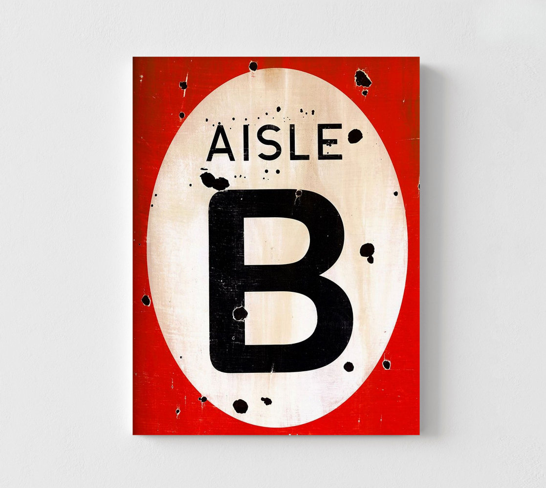 WeFrameArt B Sign Poster Print, Letter B Poster Red Wall Art ...