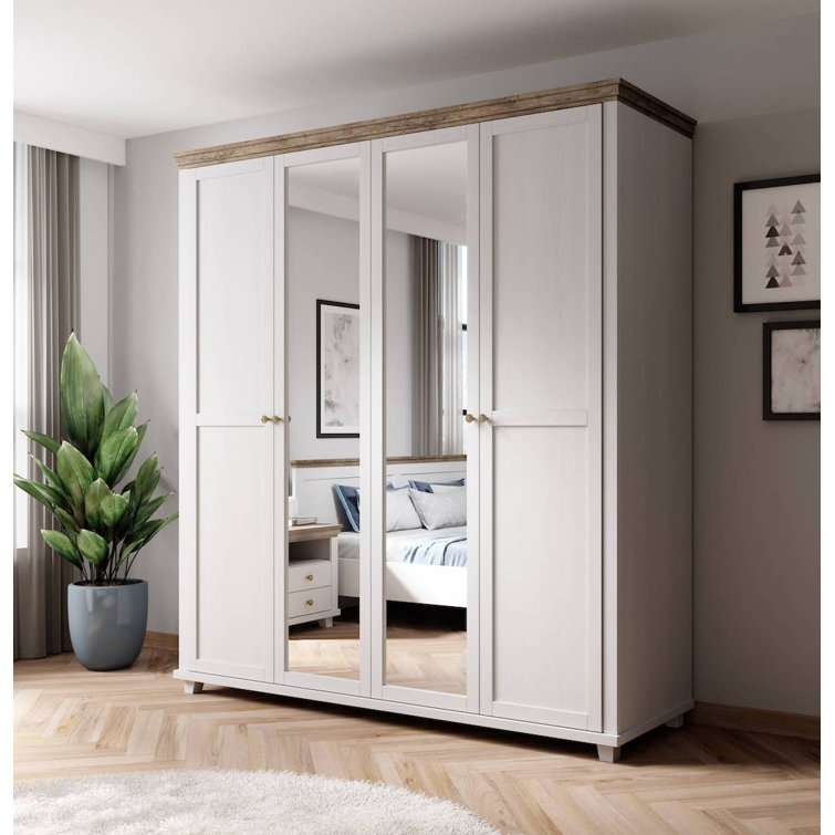 17 Stories Nielsine 4 Door Manufactured Wood Wardrobe | Wayfair.co.uk