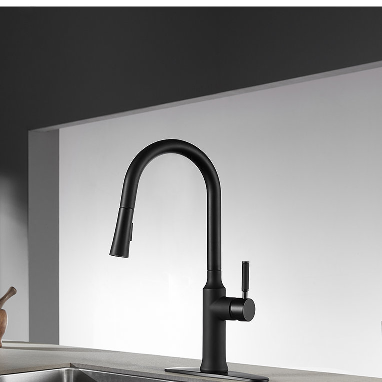 Kingston Brass Kaiser Single-Handle Pull-Down Kitchen Faucet & Reviews ...