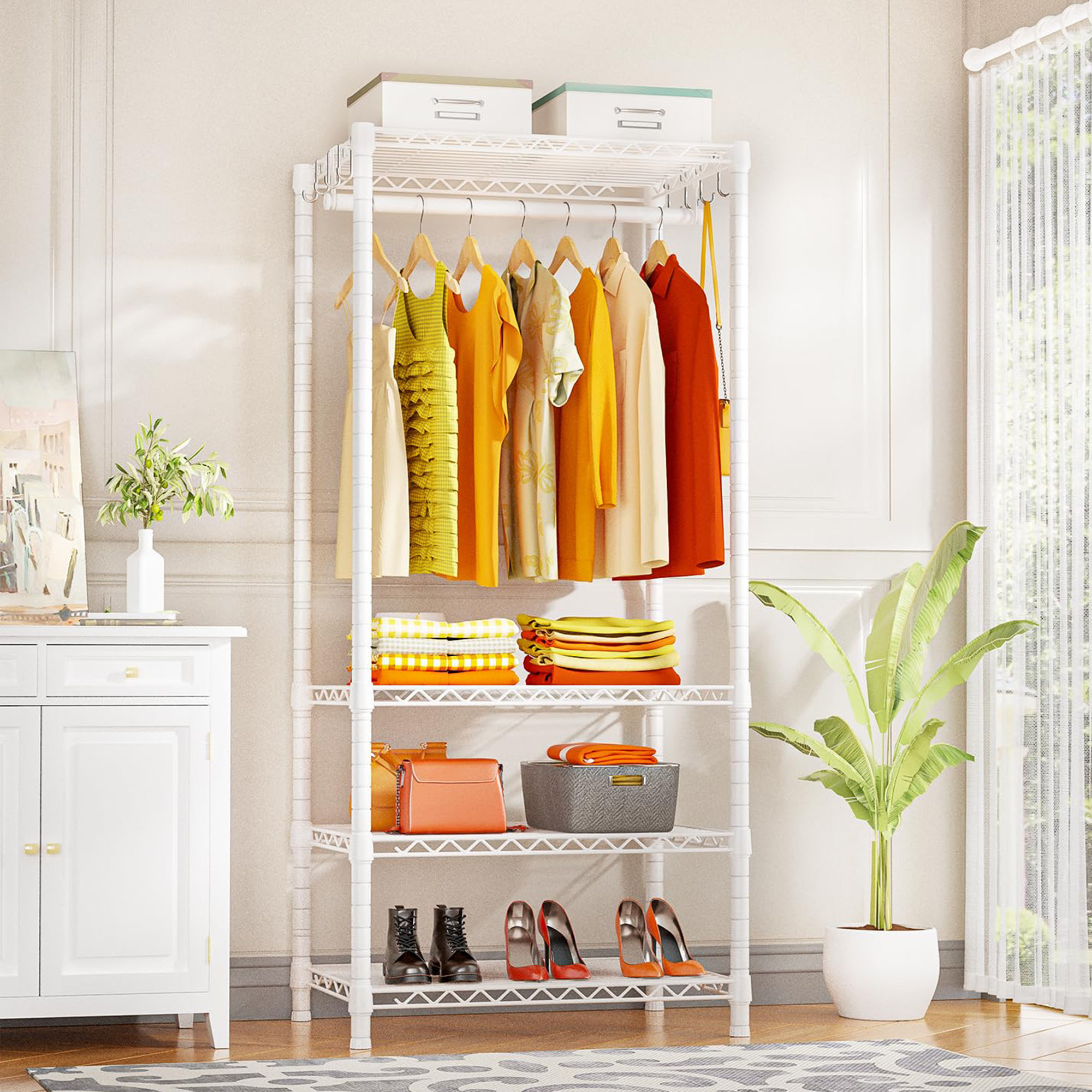 ONFRJFVR Mini portable wardrobe 4 layers freestanding wardrobe | Wayfair