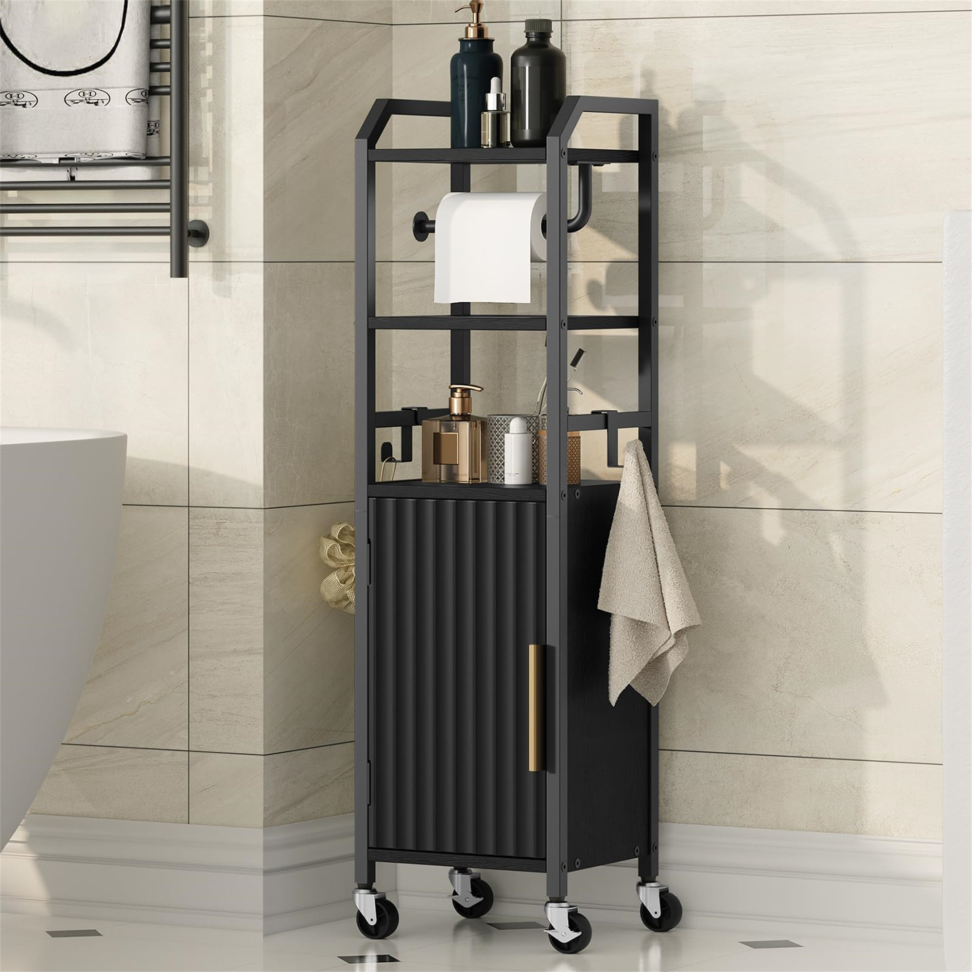 Rebrilliant Petite armoire de coin avec portes et tablettes - Wayfair ...