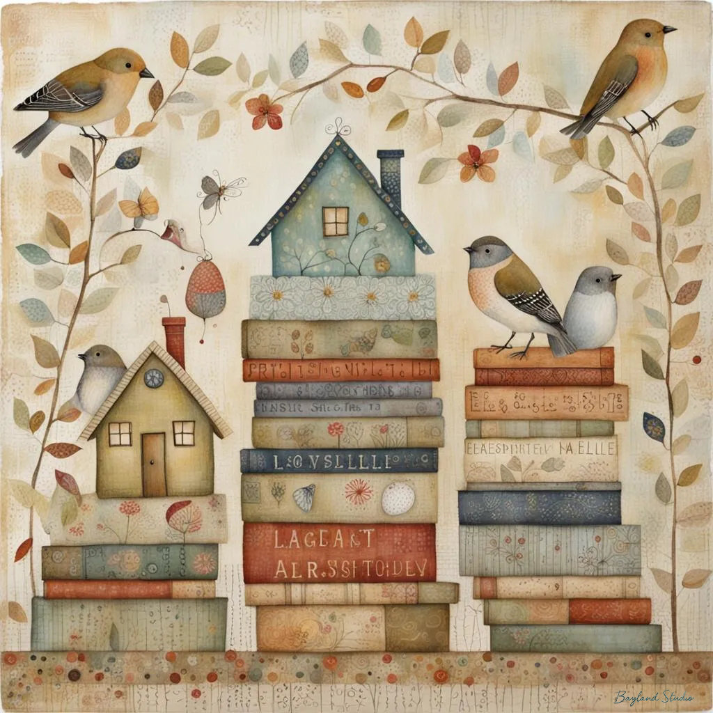 August Grove® Storybook Perch Bird & Book Canvas Art - Wayfair Canada