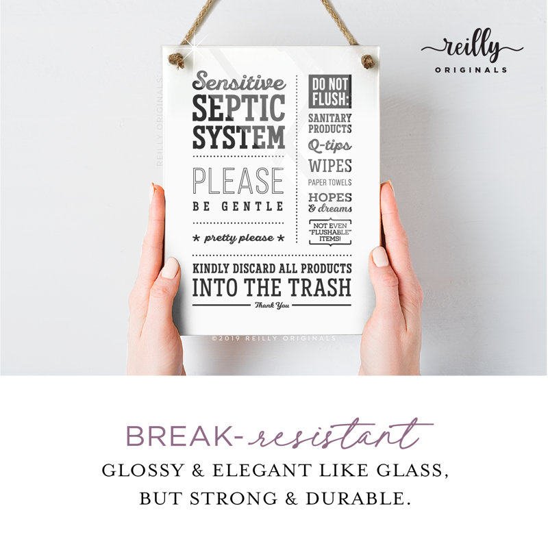 Reilly Originals Septic System Sign, Do Not Flush Sanitary Items, Hopes ...