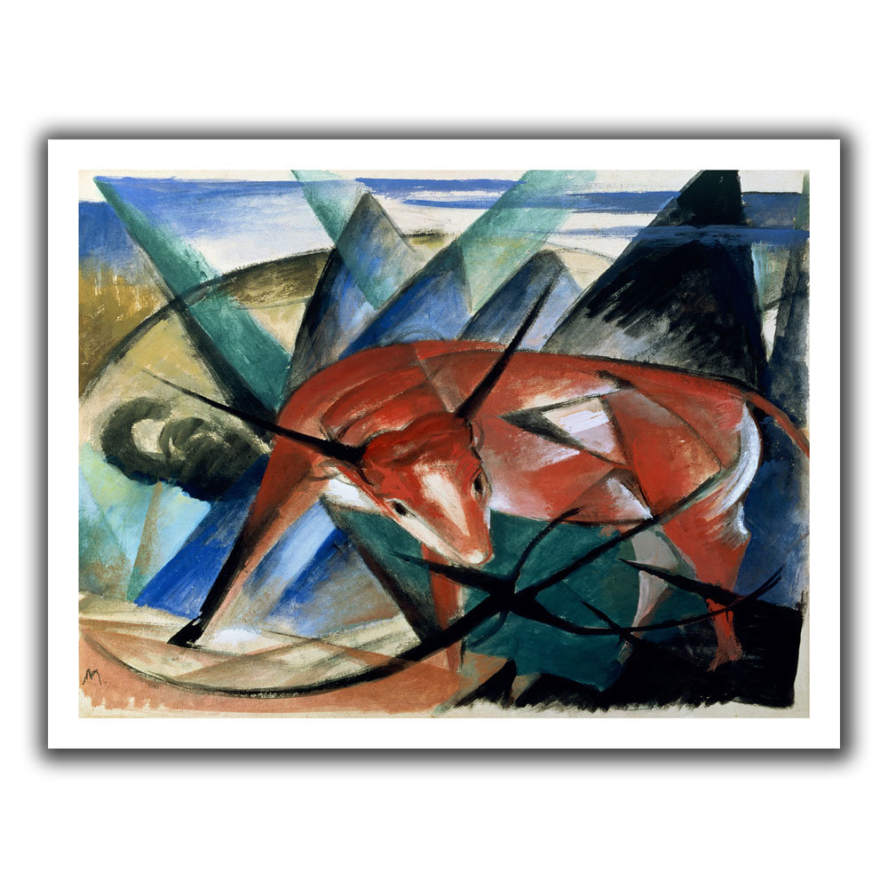 ArtWall 'Red Bull' by Franz Marc Painting Print on Rolled Canvas ...