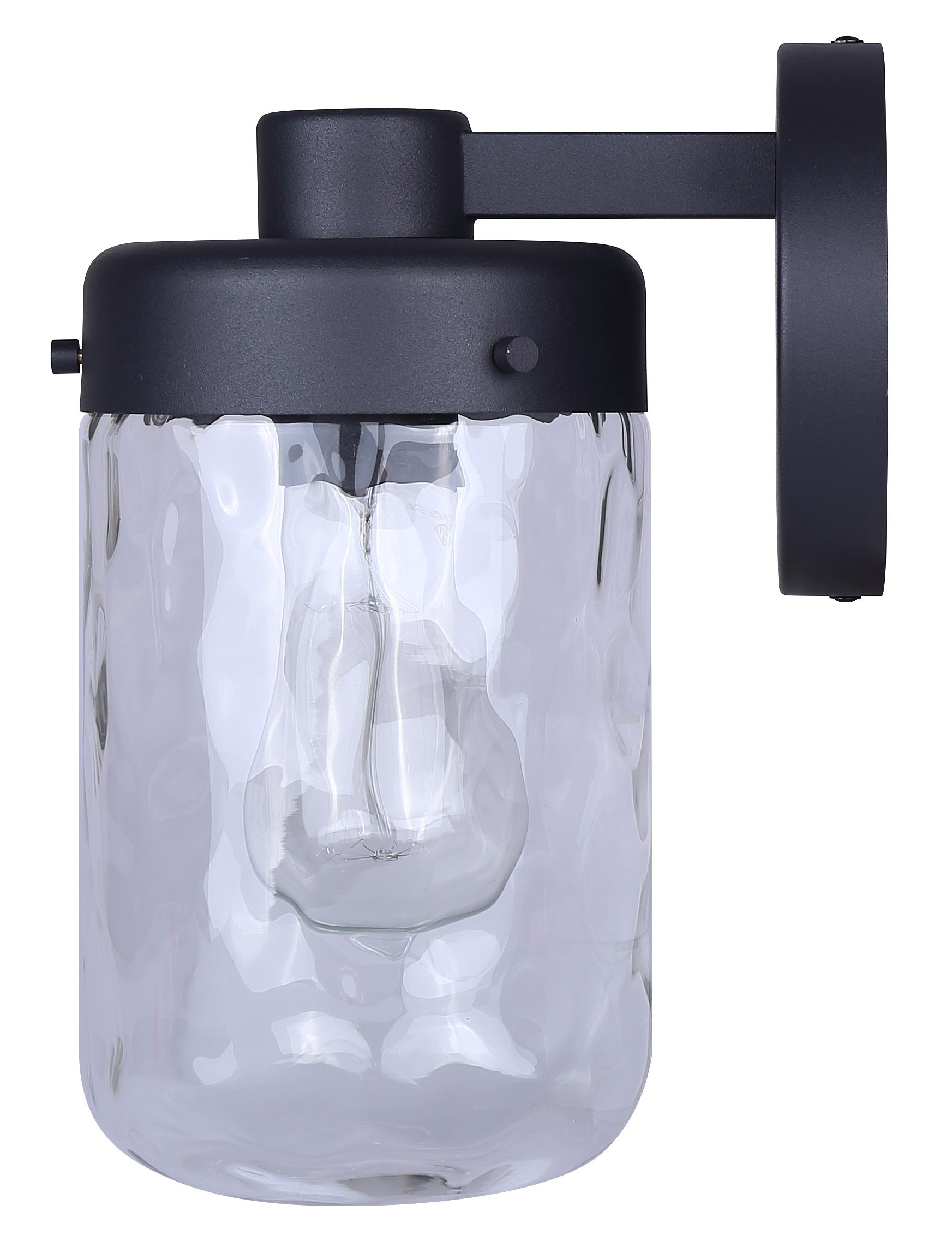 Canarm JUNO 1 Light Outdoor Wall Lantern, Black Finish and Clear ...