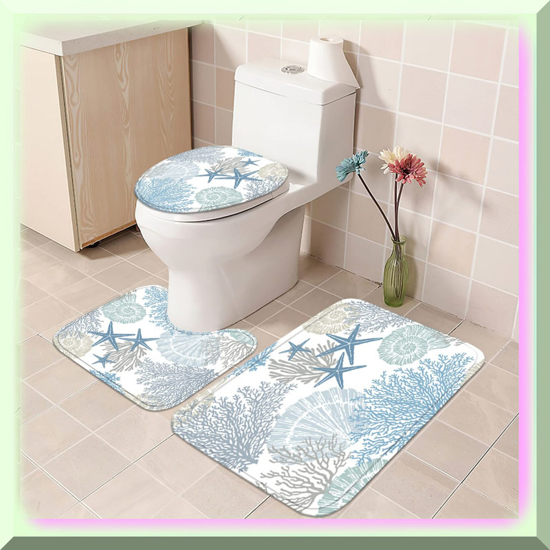 East Urban Home Seaside Serenity 4-Piece Bathroom Set: Blue Starfish ...