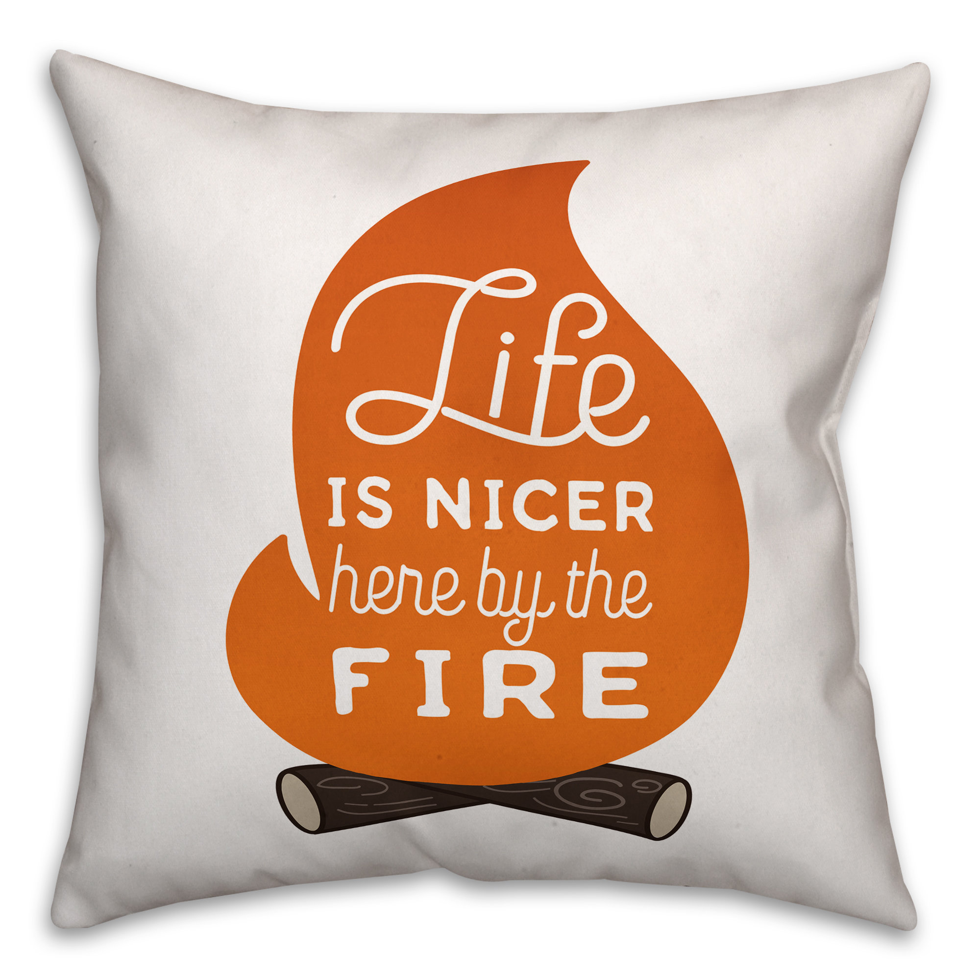 Designs Direct Creative Group Life is Nicer By the Fire Throw Pillow ...