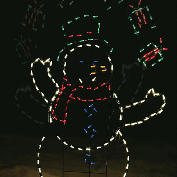 ProductWorks Pro-Line Led Animation Juggling Snowman Lighted Display ...