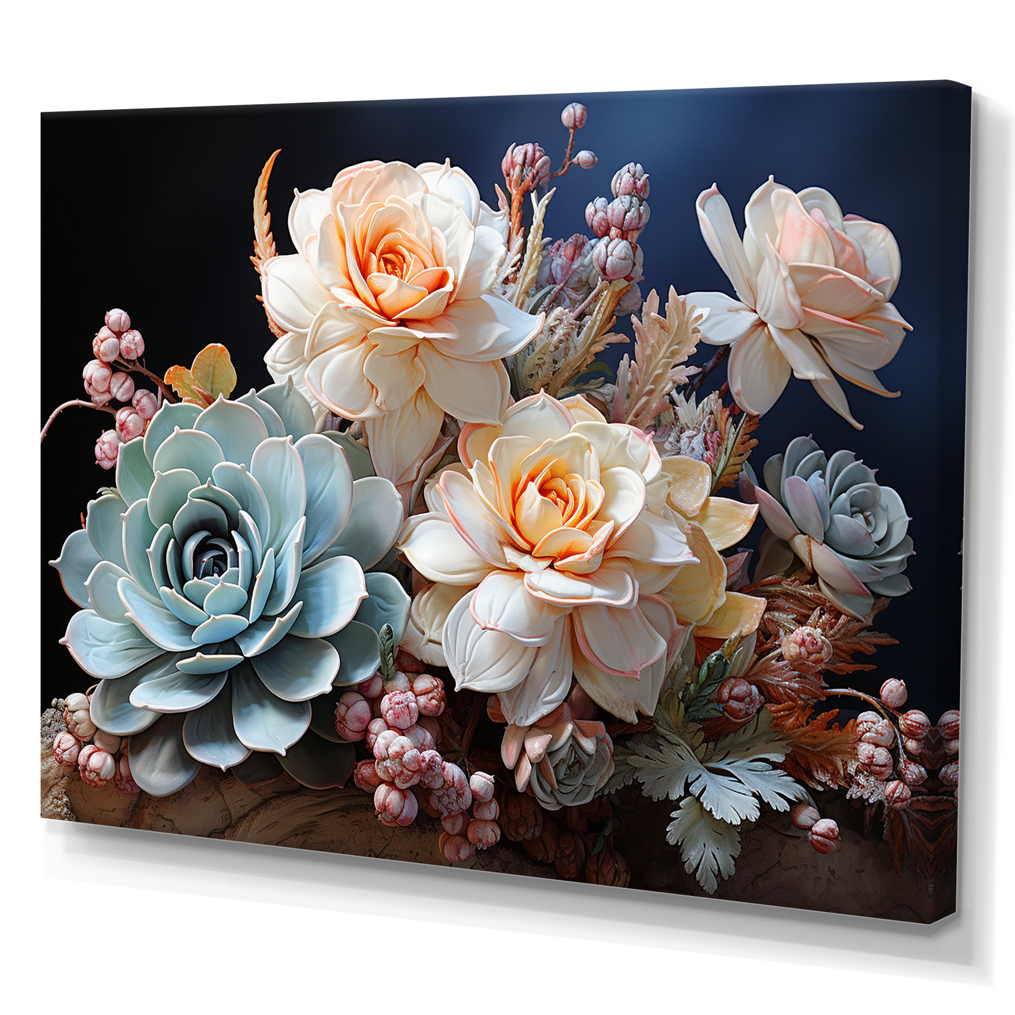 Design Art Succulent Farmhouse Still Life II On Canvas Print | Wayfair